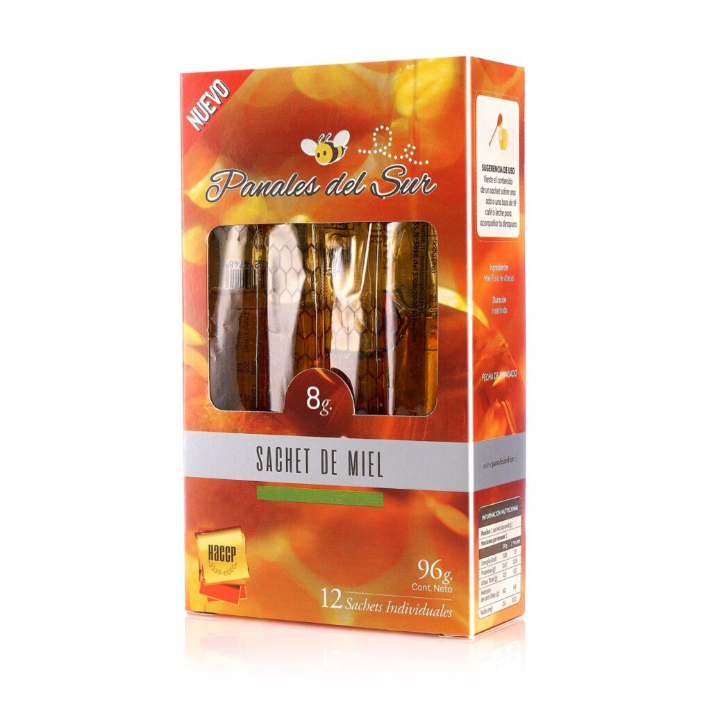 Estuche Gourmet 8 grs. (contiene 12 sachets de miel) - Panales del Sur